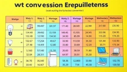 Tableau De Conversion Watt : Guide Des équivalences